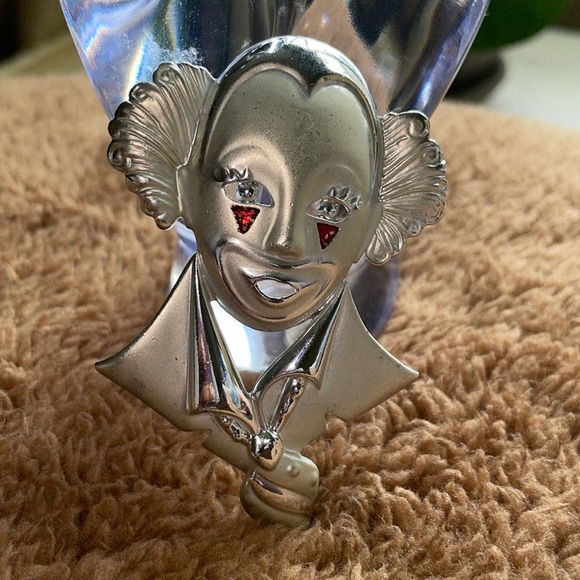 Jewelry | Vintage Silver Clown Brooch Silver Tone With Red Accents ...